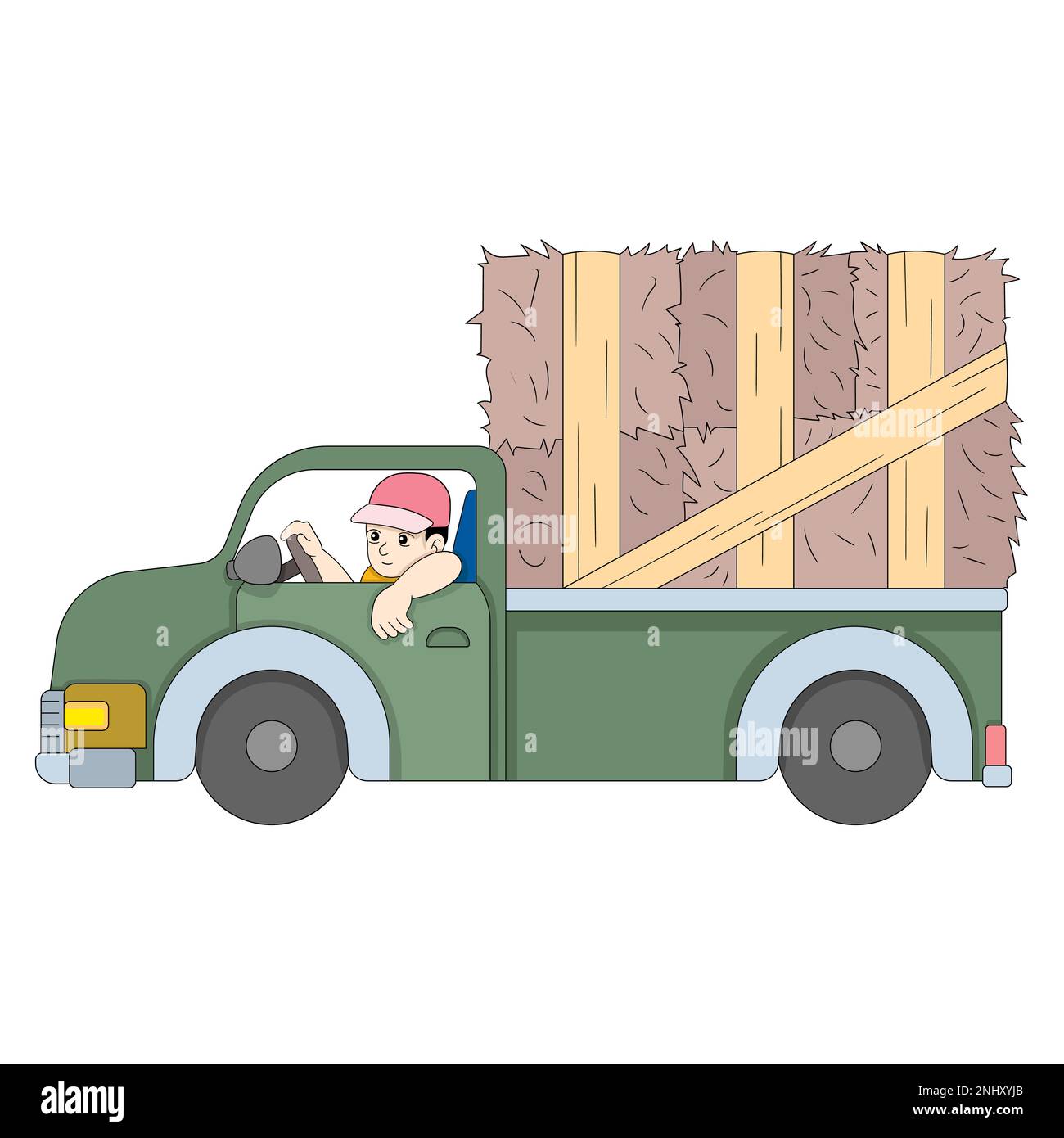 young man driving pickup truck Stock Vector Image & Art - Alamy