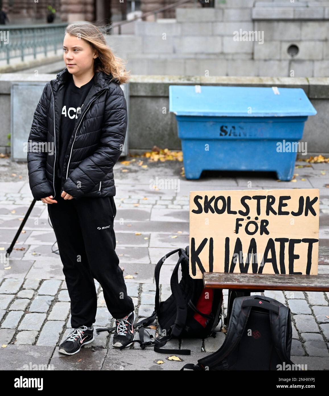 Climate activist Greta Thunberg arrives at the weekly Fridays for ...