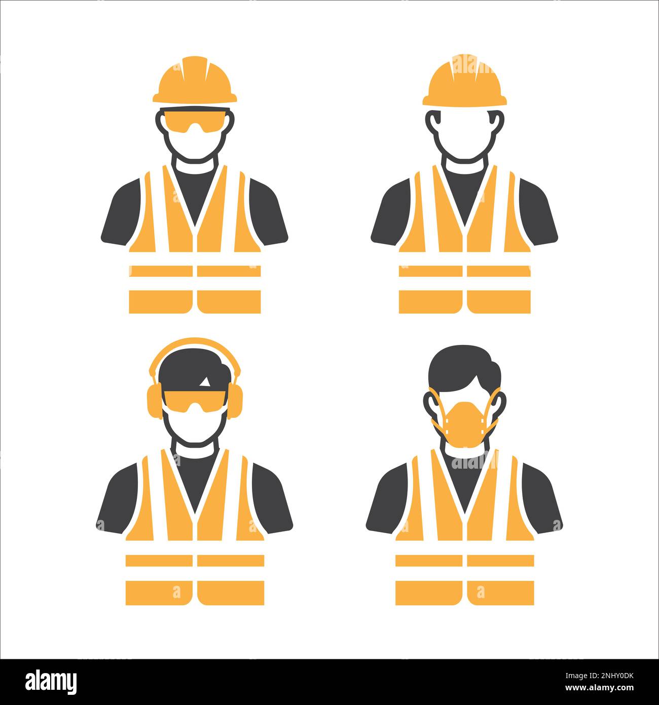 Construction Worker Icon vector set. Safety icon Avatar set. Builder ...