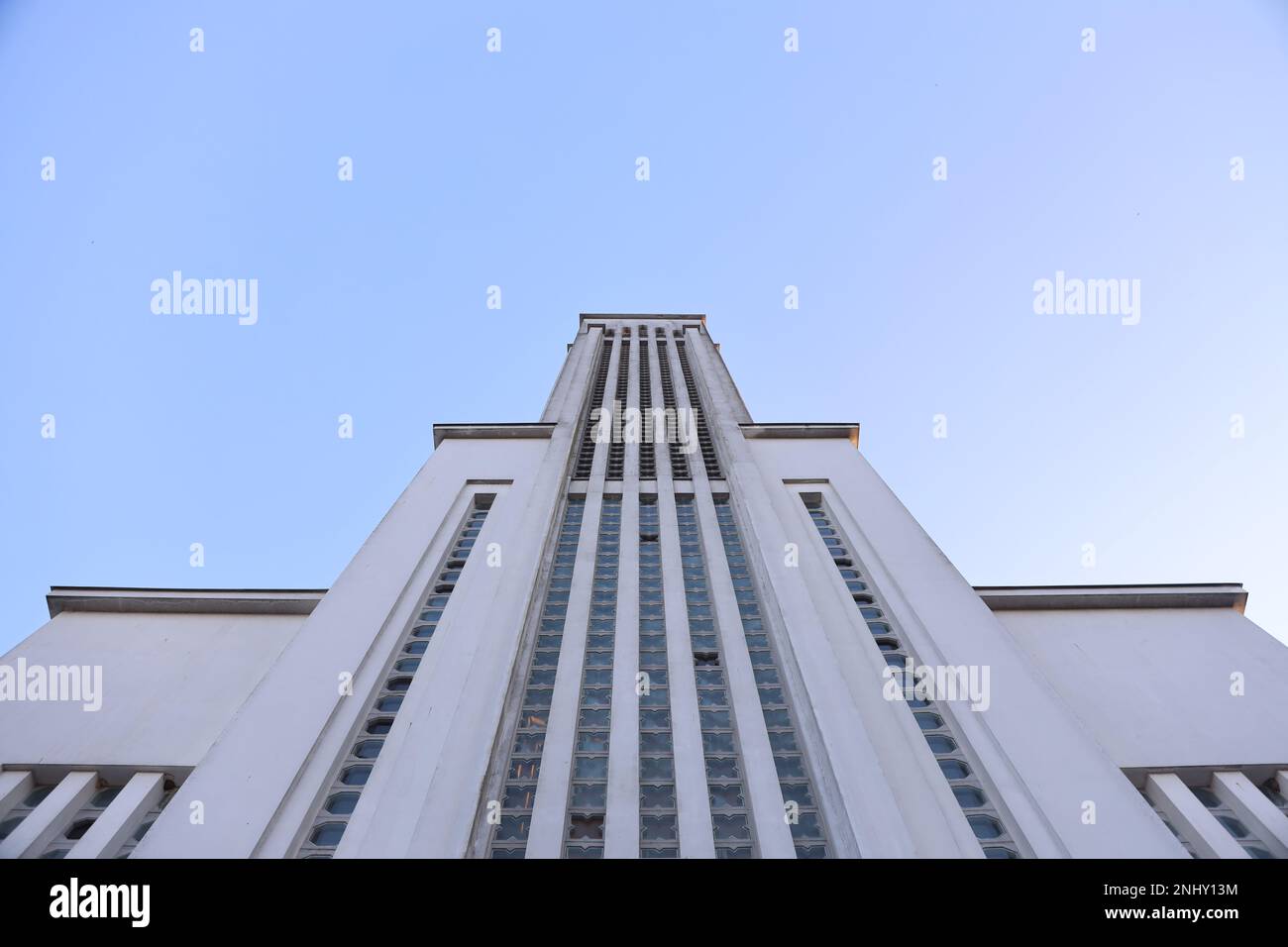 This captivating stock photo features a wide-angle, low viewpoint front ...