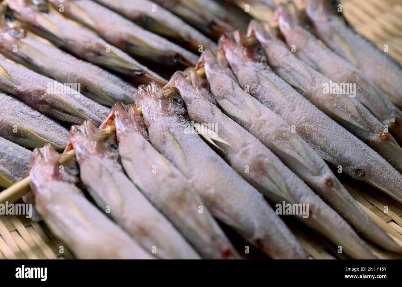 A photo shows Spirinchus lanceolatus, Shishamo in Japanese, in Tokyo on ...