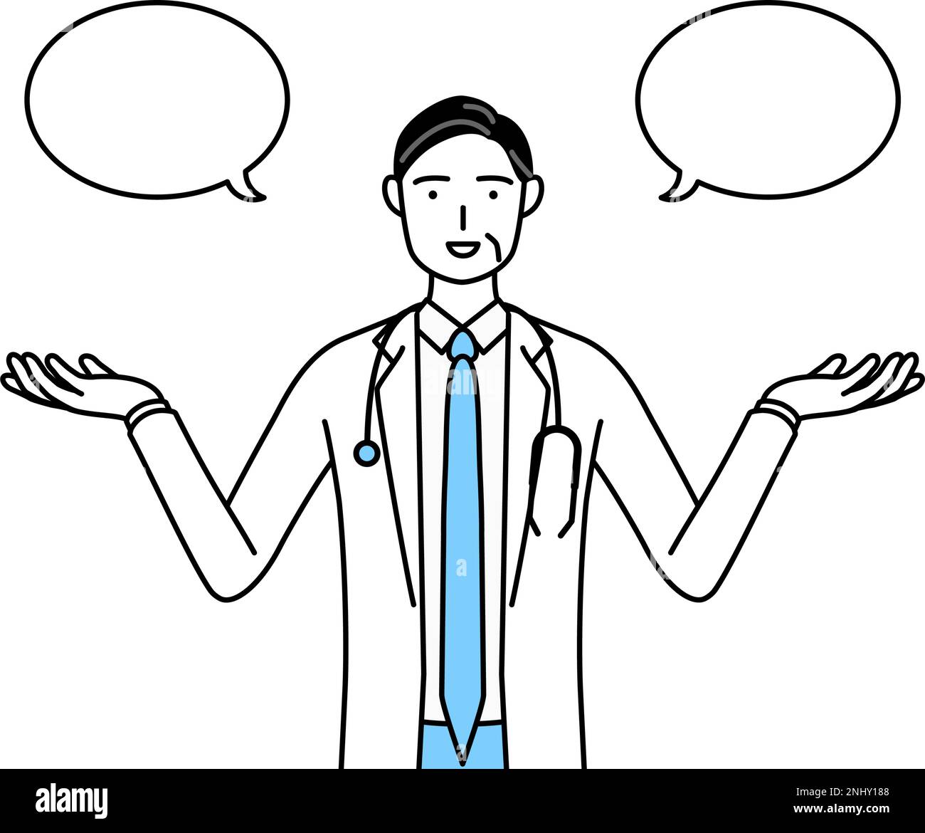 Middle age man doctor talking Stock Vector Images - Alamy