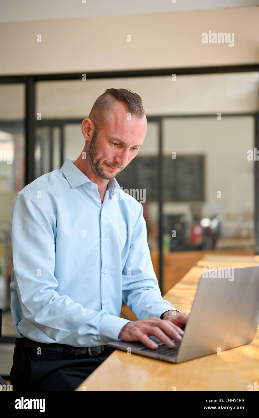 Professional Caucasian male businessman or male office employee remote ...