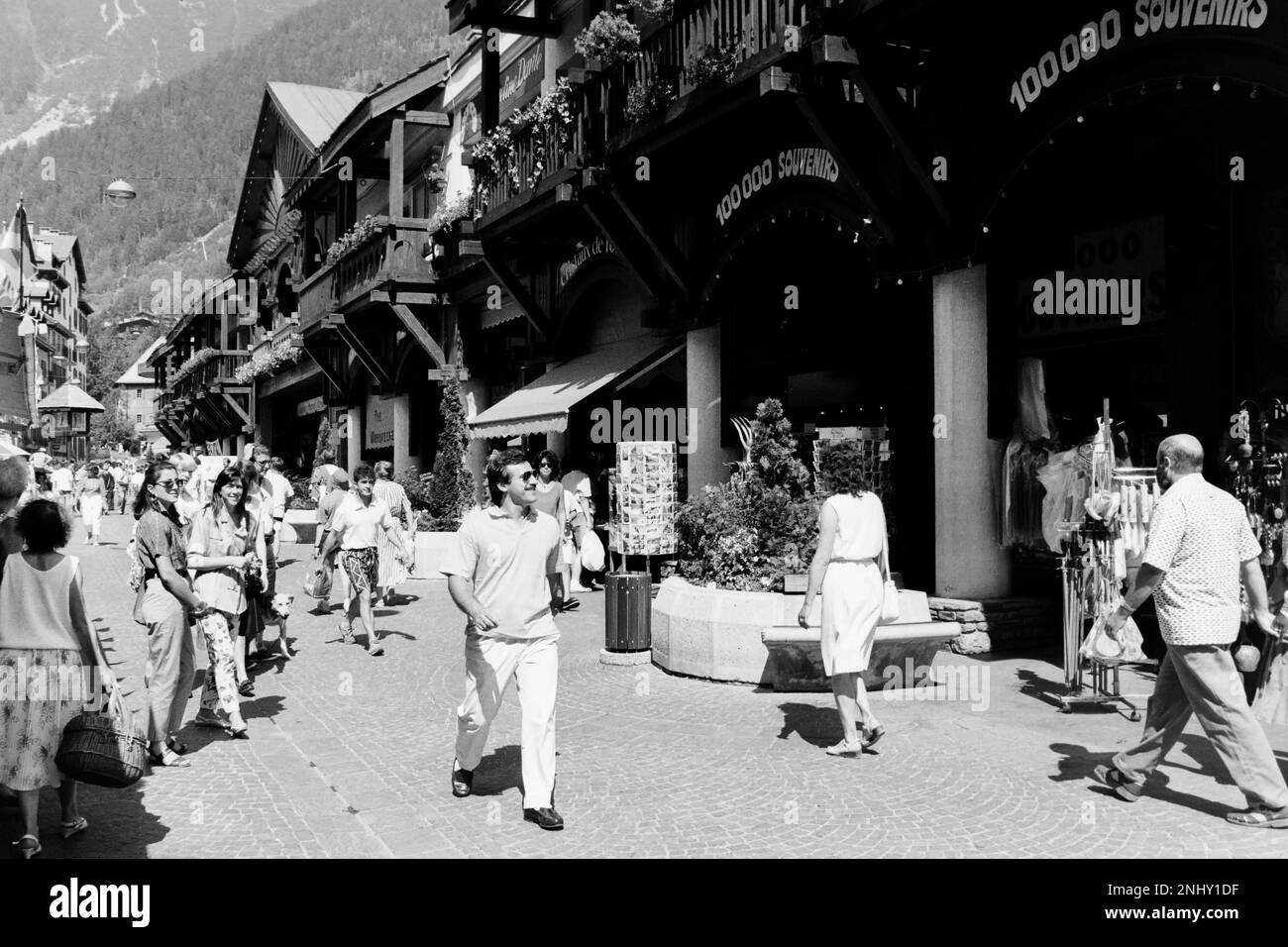 Archives 90ies: Chamonix Mont-Blanc, city center, Haute-Savoie, France ...