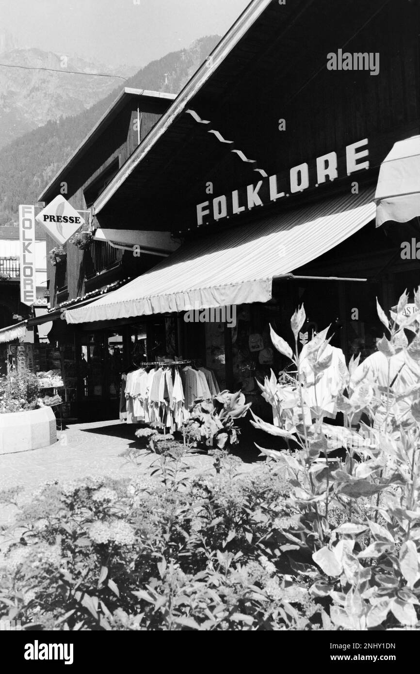 Archives 90ies: Chamonix Mont-Blanc, city center, Haute-Savoie, France ...