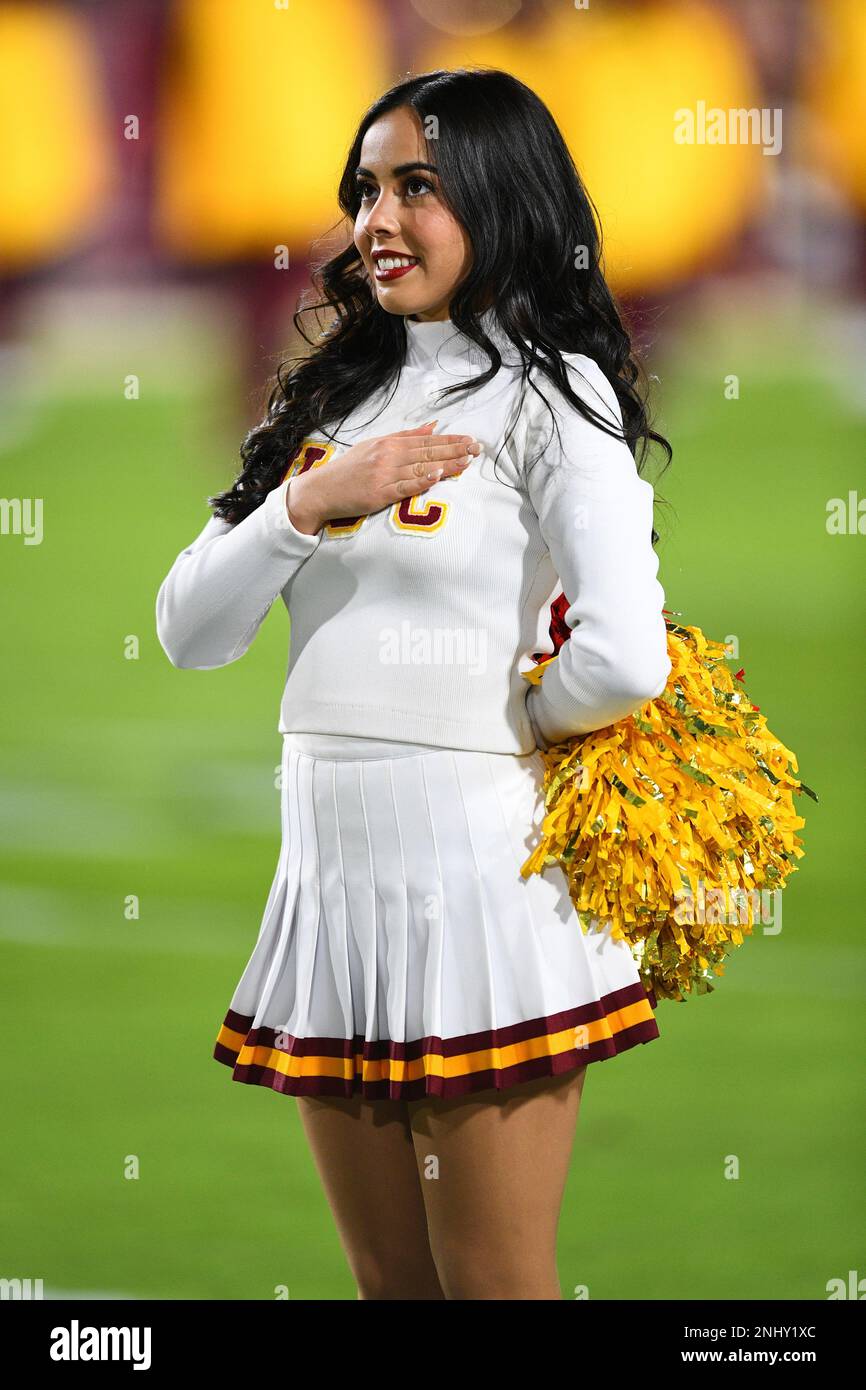 LOS ANGELES, CA - NOVEMBER 05: A USC Song Girl stands for the national ...