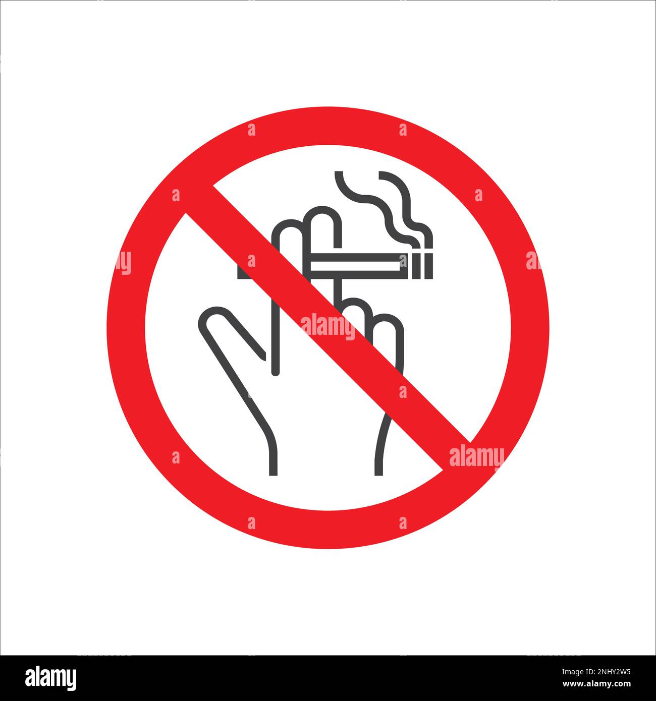 No Smoking sign icon. Cigarette with hand symbol icon. Smoking design ...