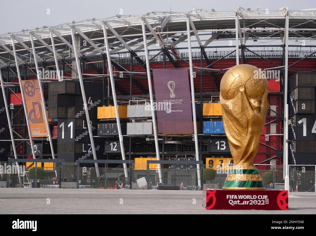 A picture shows Stadium 974, a venue of FIFA World Cup in Doha on Nov ...