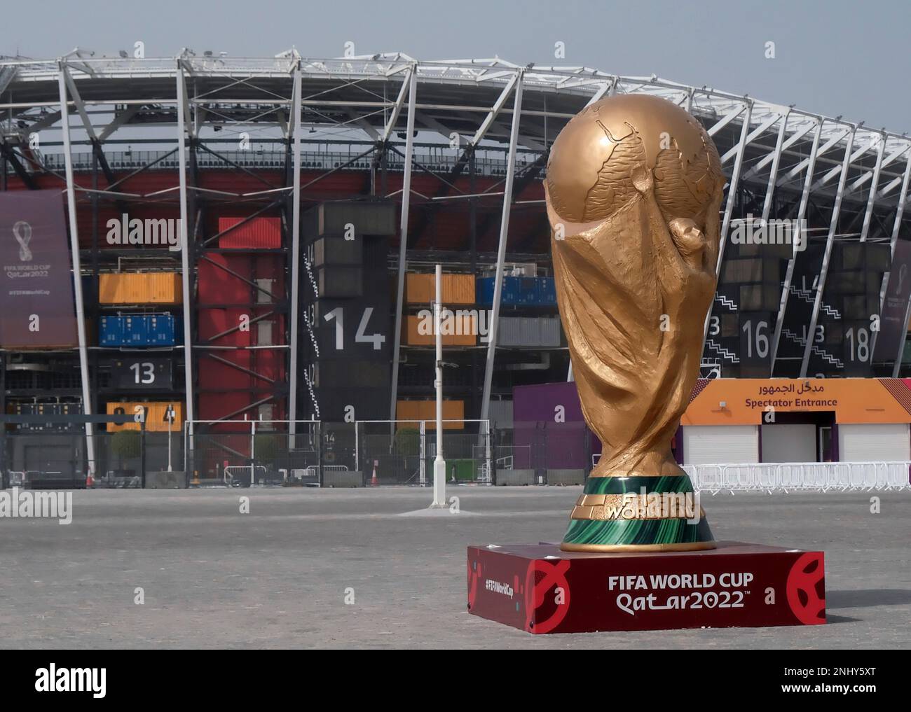 A picture shows Stadium 974, a venue of FIFA World Cup in Doha on Nov ...
