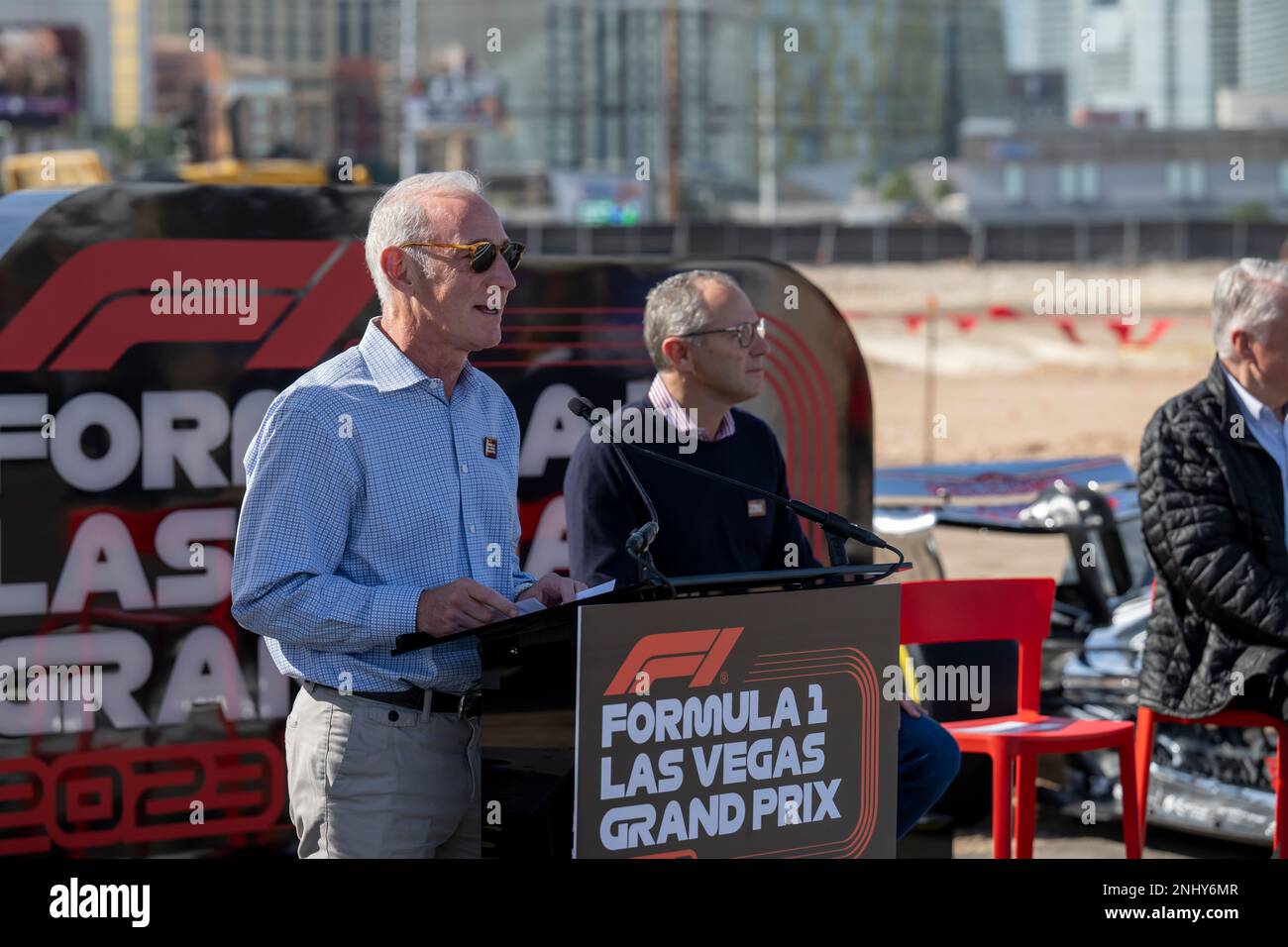 Greg Maffei, CEO of Liberty Media, speaks at a ceremony during the ...