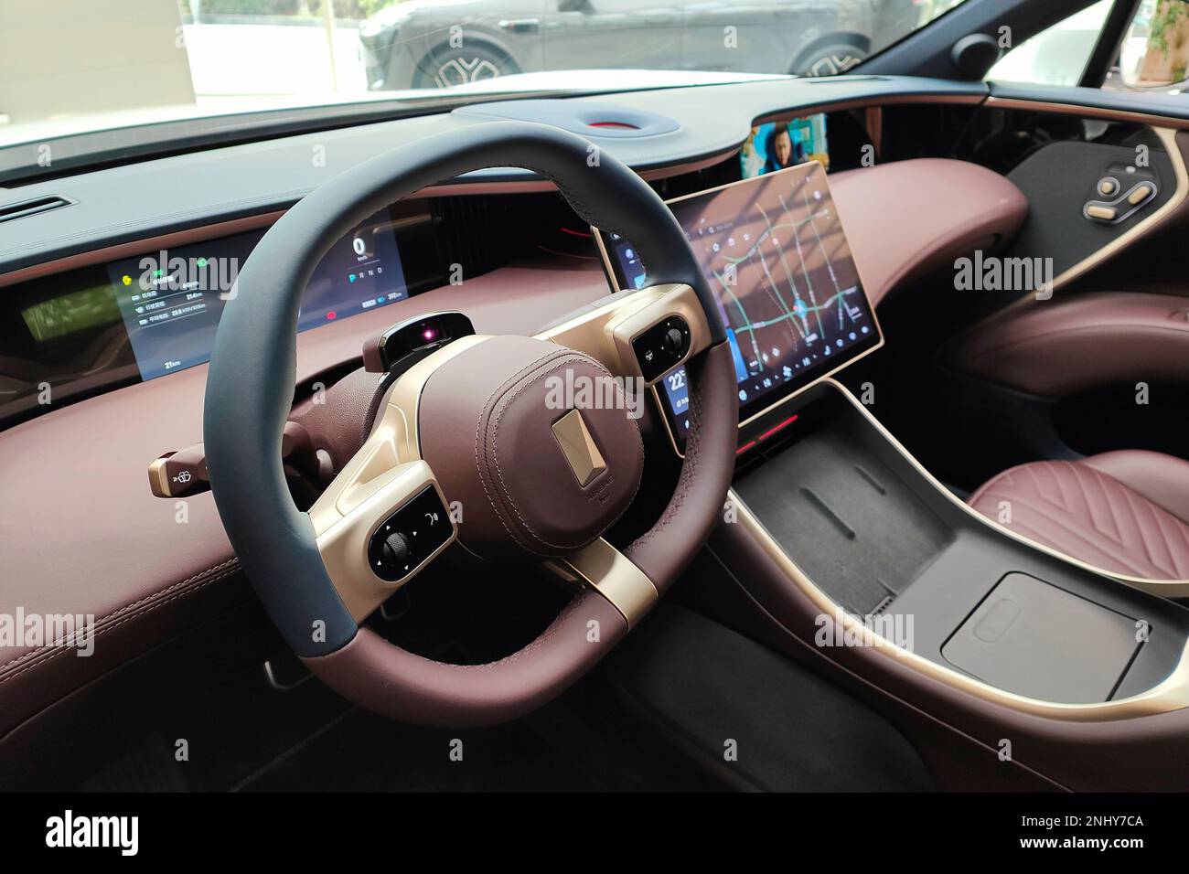 A view of an Avatr 11 sedan in a Avatr store in Shanghai, China ...