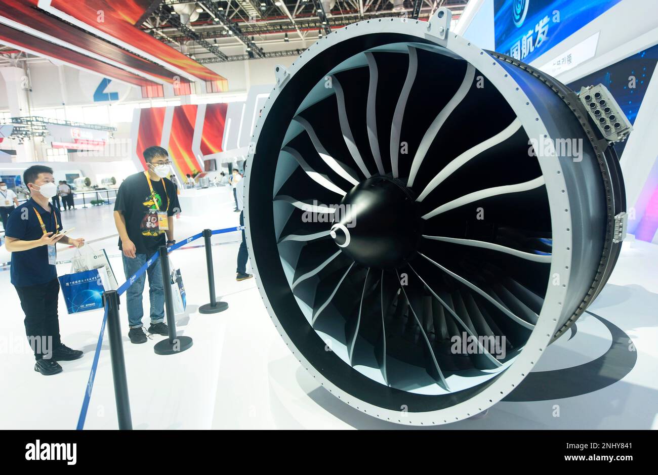 A view of a CJ2000 engine designed for large passenger aircrafts at the ...