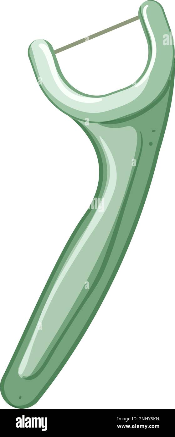 tooth dental floss cartoon vector illustration color Stock Vector Image ...