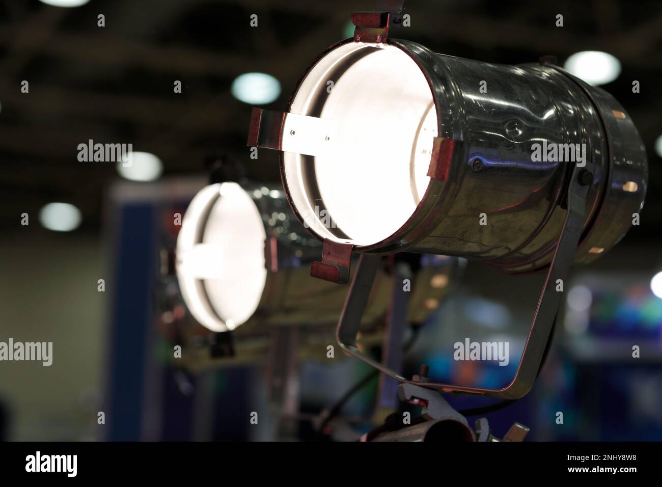 Vintage studio lighting equipment close up. Selective focus Stock Photo ...