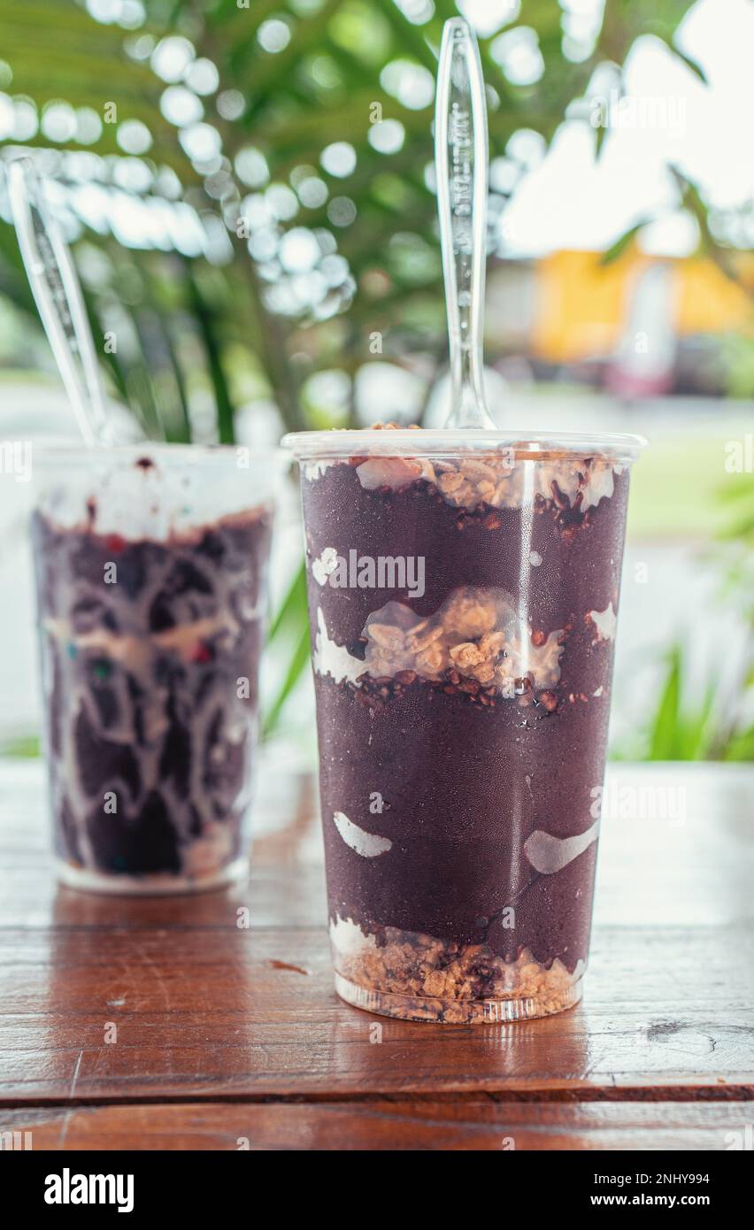 Vertical photo of two acai bowl Stock Photo - Alamy