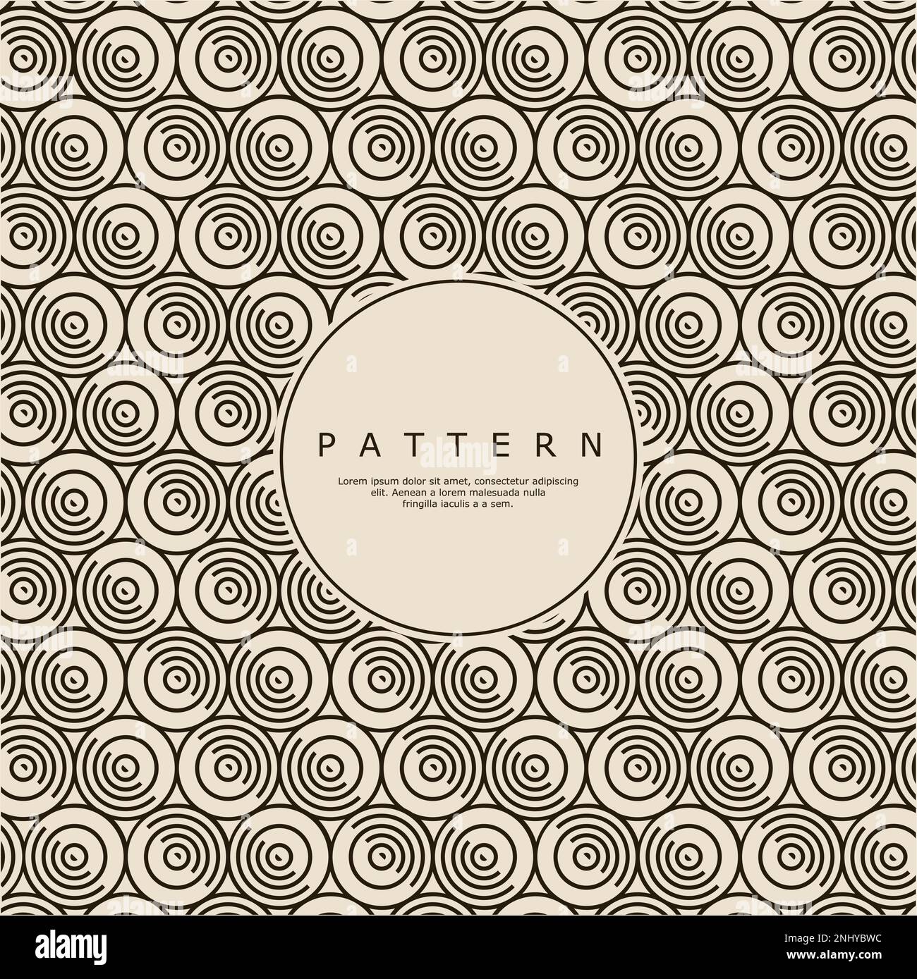 Retro Zig Zag Circle Line Abstract Pattern Vector Vintage Round Lines