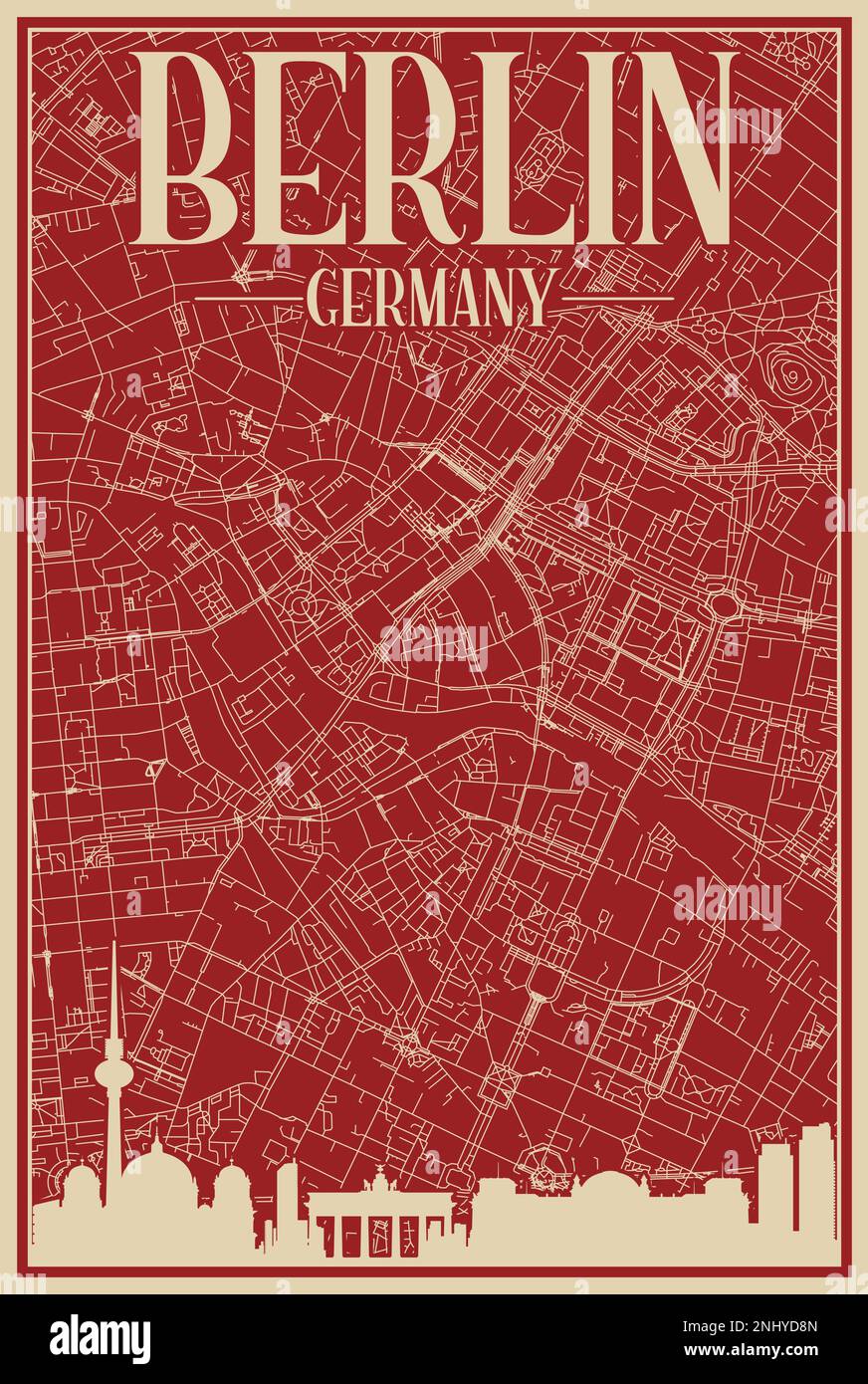 Old berlin plan Stock Vector Images - Alamy