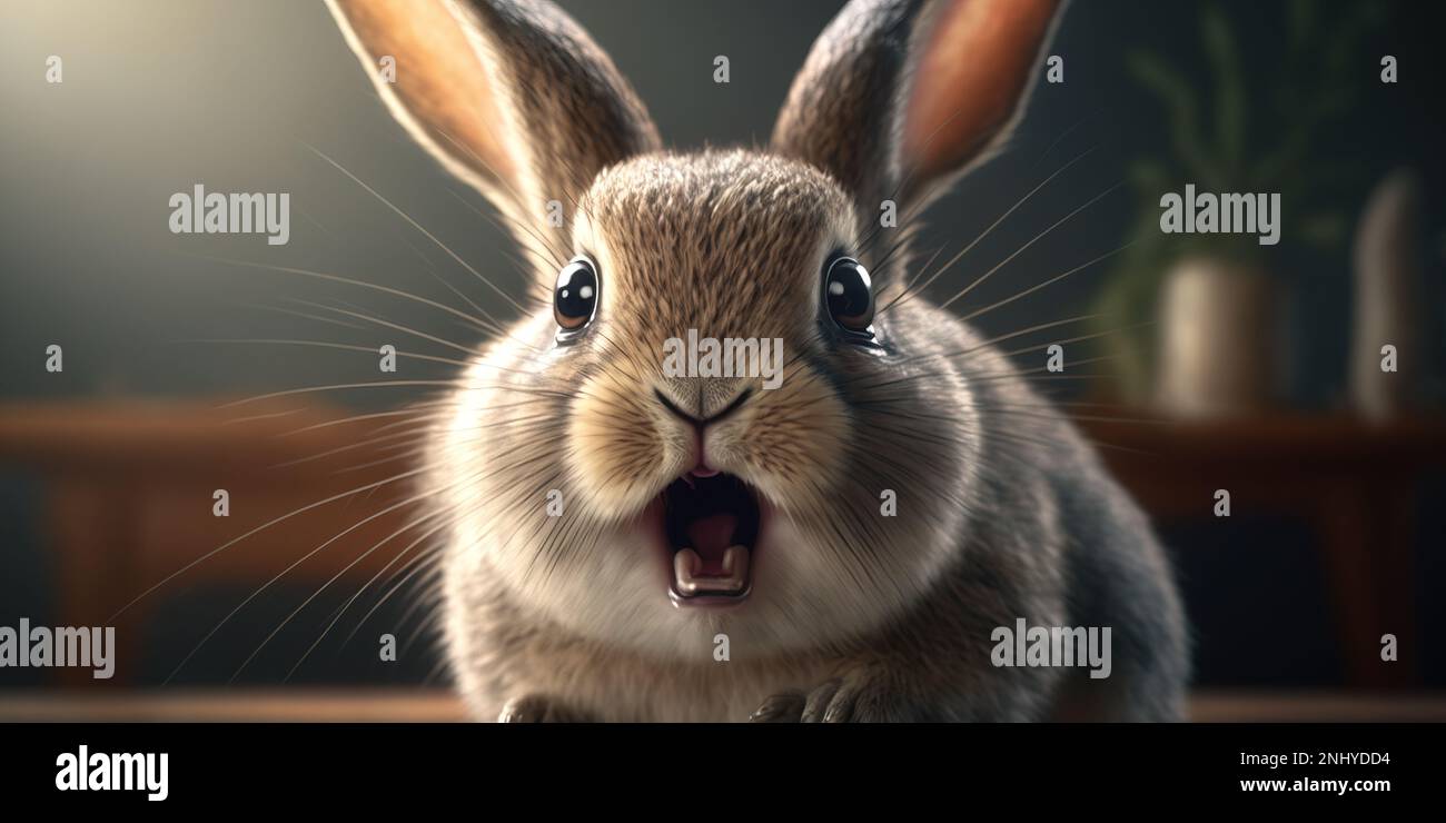 Rabbit yawning hi-res stock photography and images - Alamy