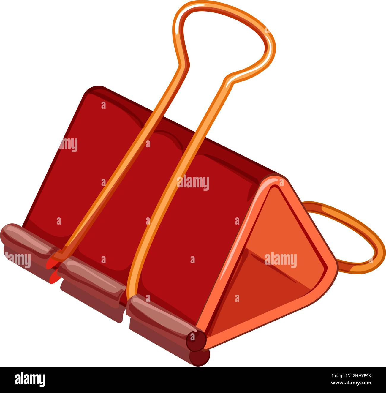 note binder clip cartoon vector illustration color Stock Vector Image ...