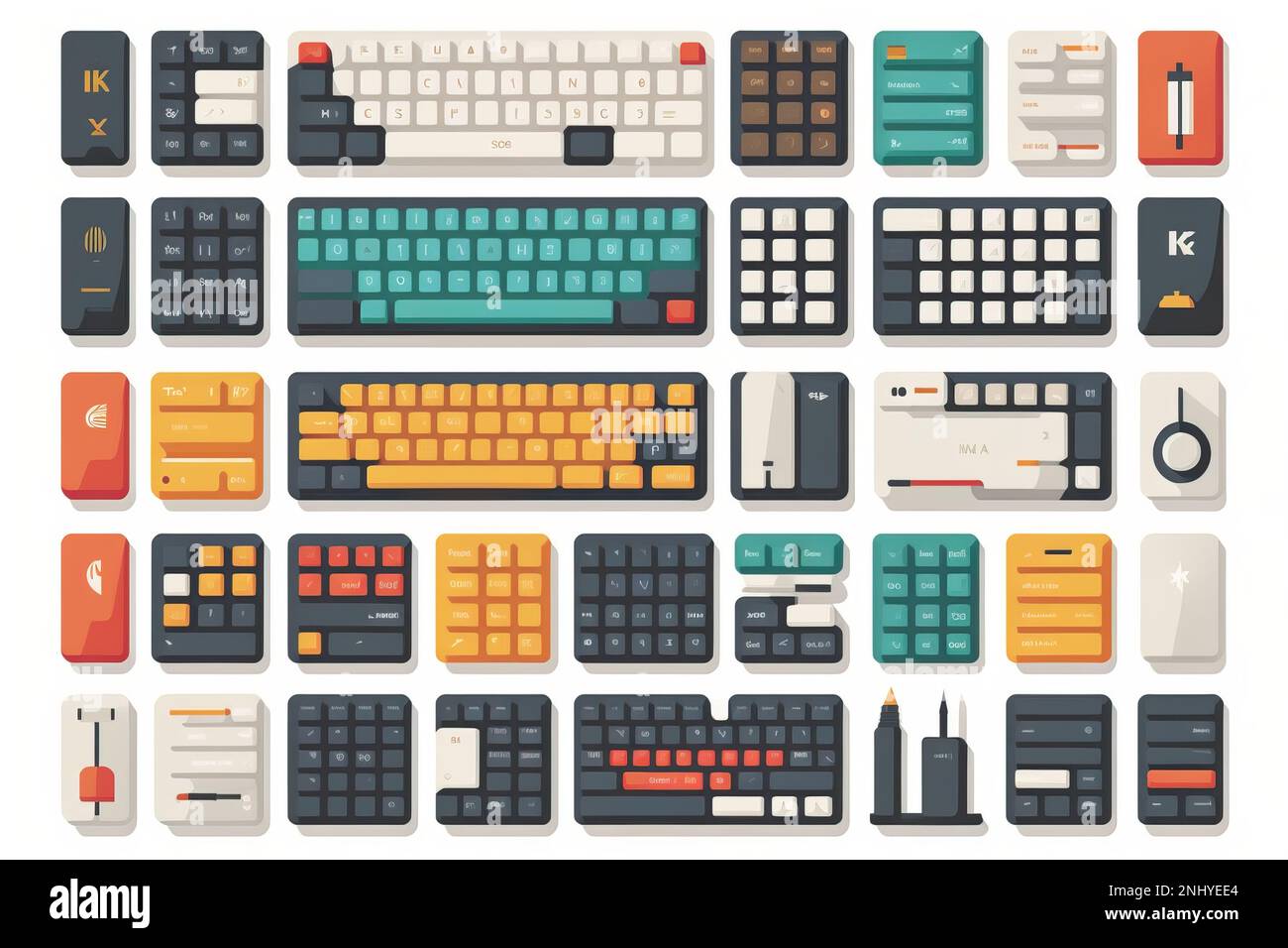 Cartoon illustration set keys Cut Out Stock Images & Pictures - Alamy