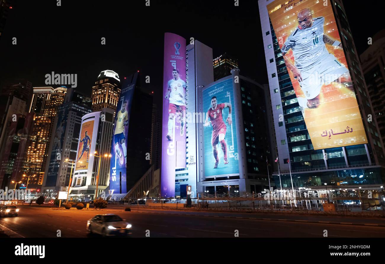 Buildings are decorated with famous athletes from all over the world at ...