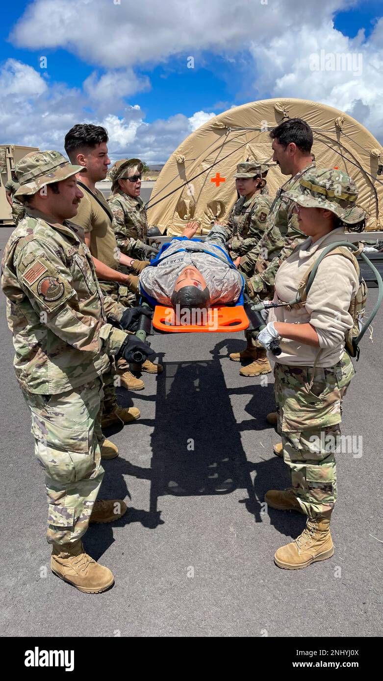 920th Rescue Wing Airmen practice litter carry procedures during litter ...