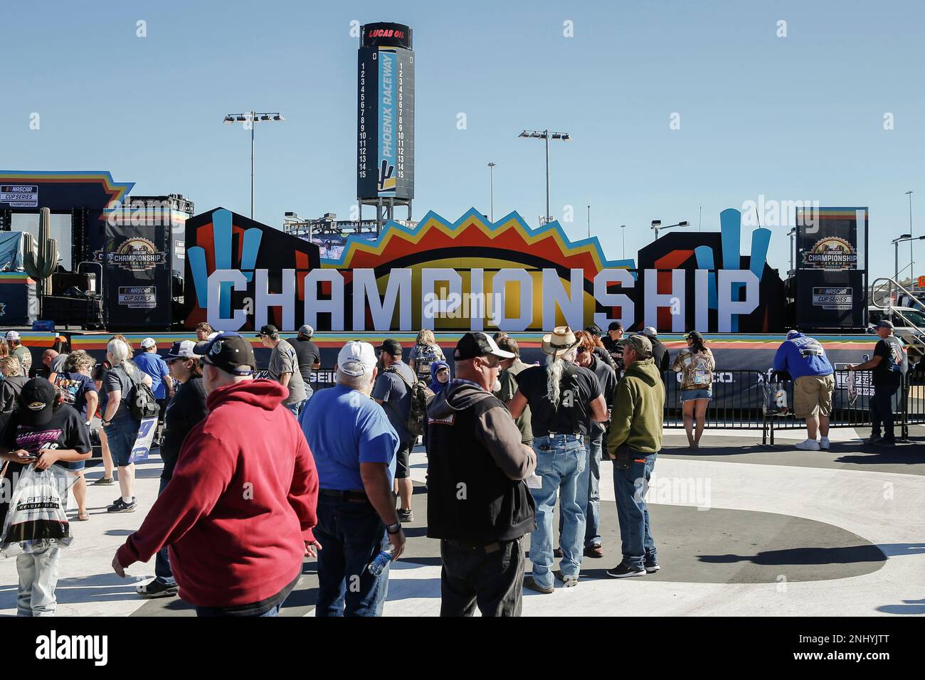 AVONDALE, AZ - NOVEMBER 06: Fans gather around the Championship logo ...