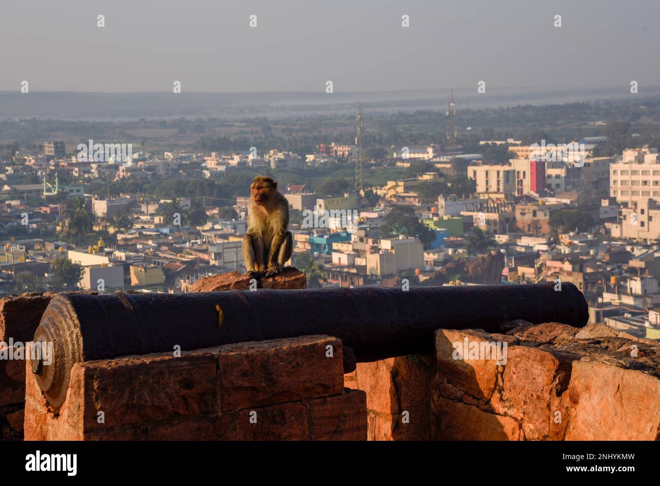 Canon mounted on top of Badami Fort built by Chalukya king Pulakeshin I ...