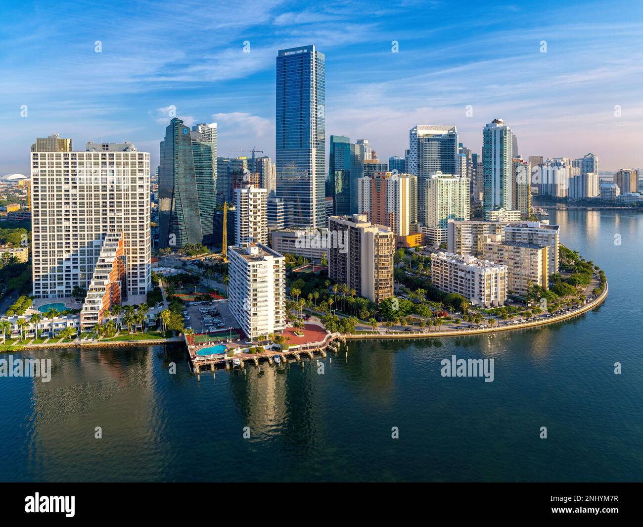 Brickell Key,Downtown Miami and Four Seasons Hotel sunrise Miami,South ...