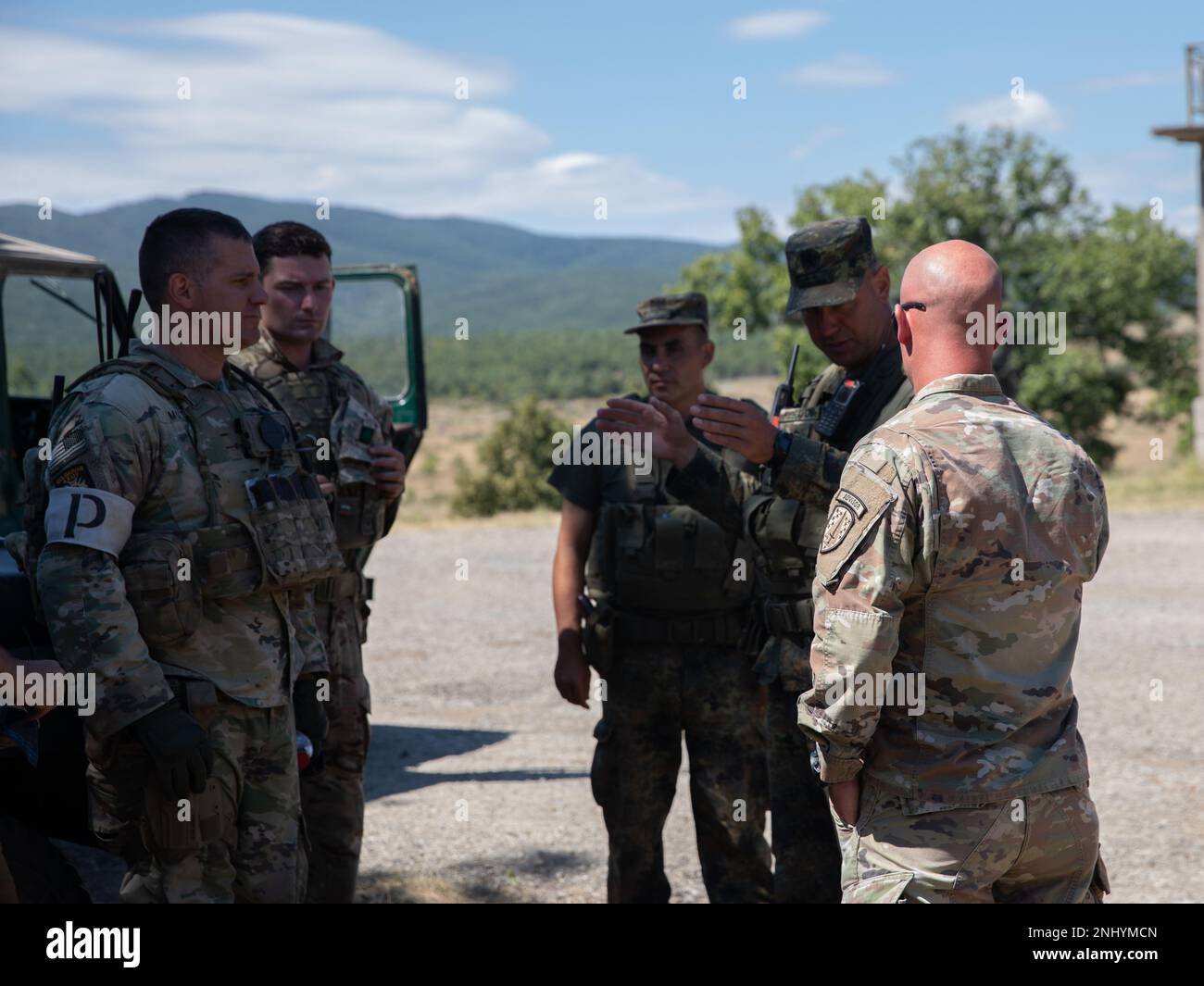 U.S. Army Maj. Kevin Mott, left, commander of Charlie Company, 4th ...