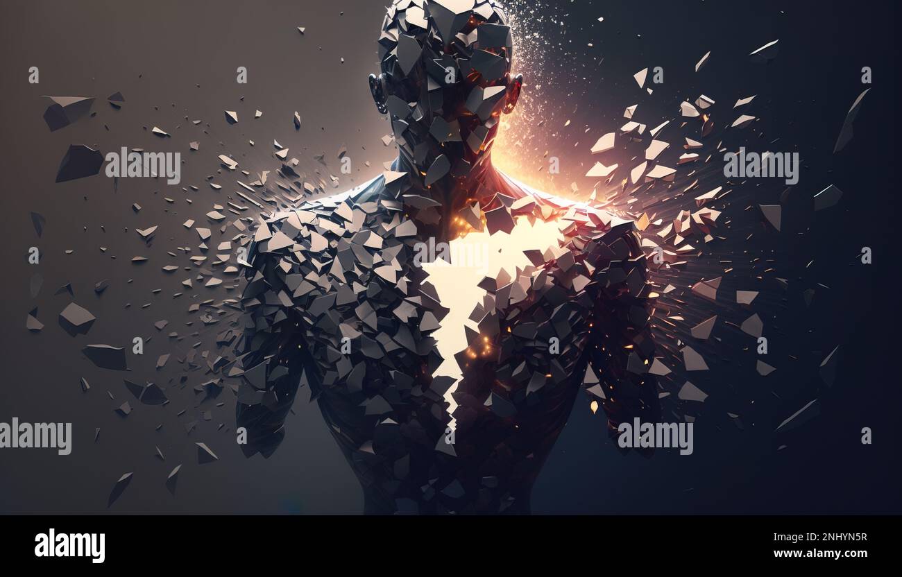 Man behind broken glass hi-res stock photography and images - Alamy
