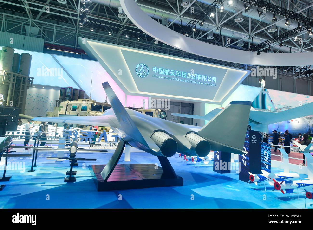 A view of China's FH-97A stealth drone during the Zhuhai Air Show in ...