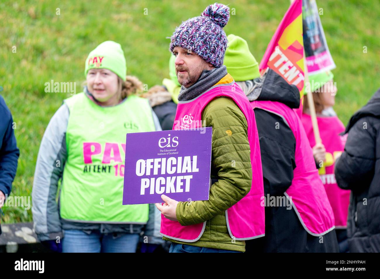 Teachers from the Educational Institute of Scotland (EIS) union on the ...