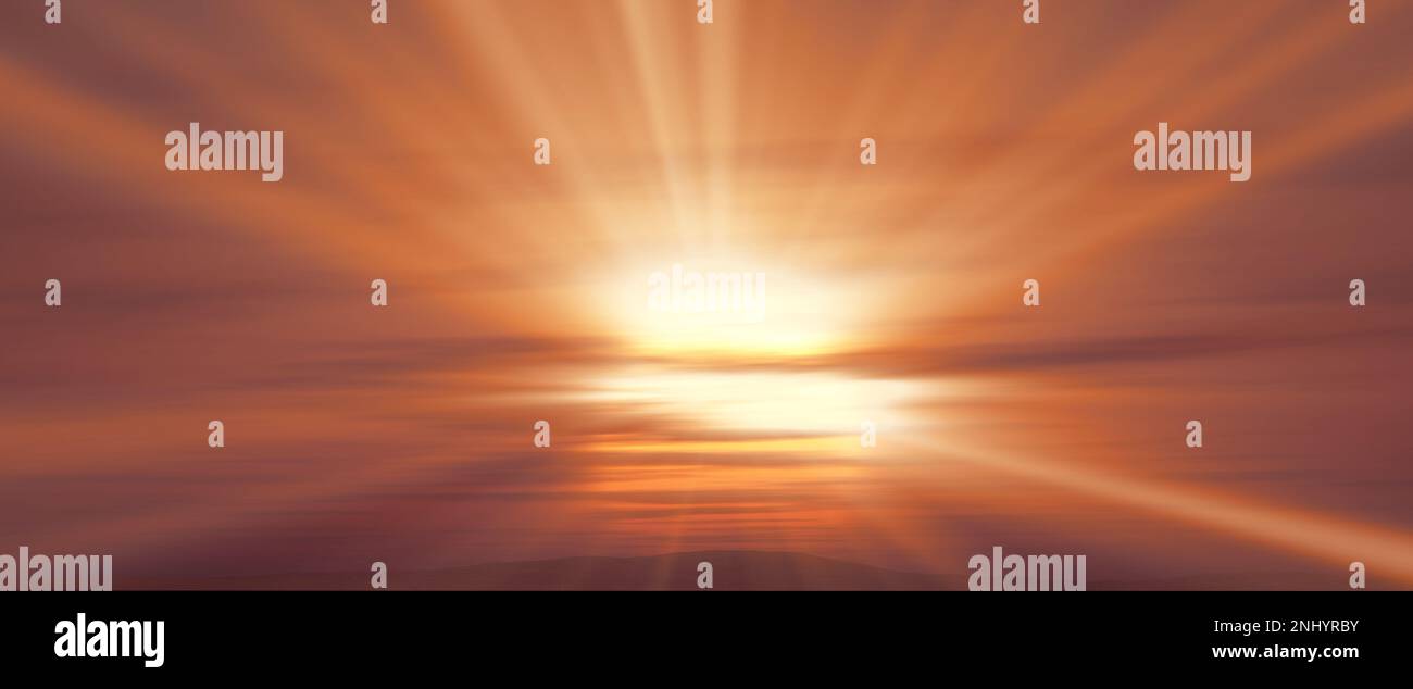Sunset, sunrise with clouds, light rays and other atmospheric effect ...
