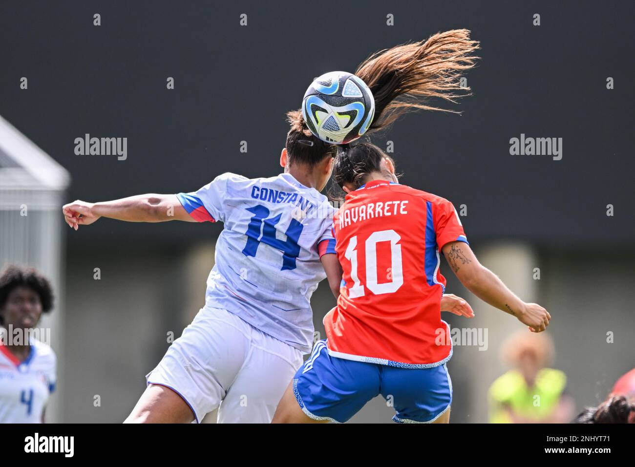 Auckland, New Zealand. 22nd Feb, 2023. Claire Constant (L) of Haiti ...