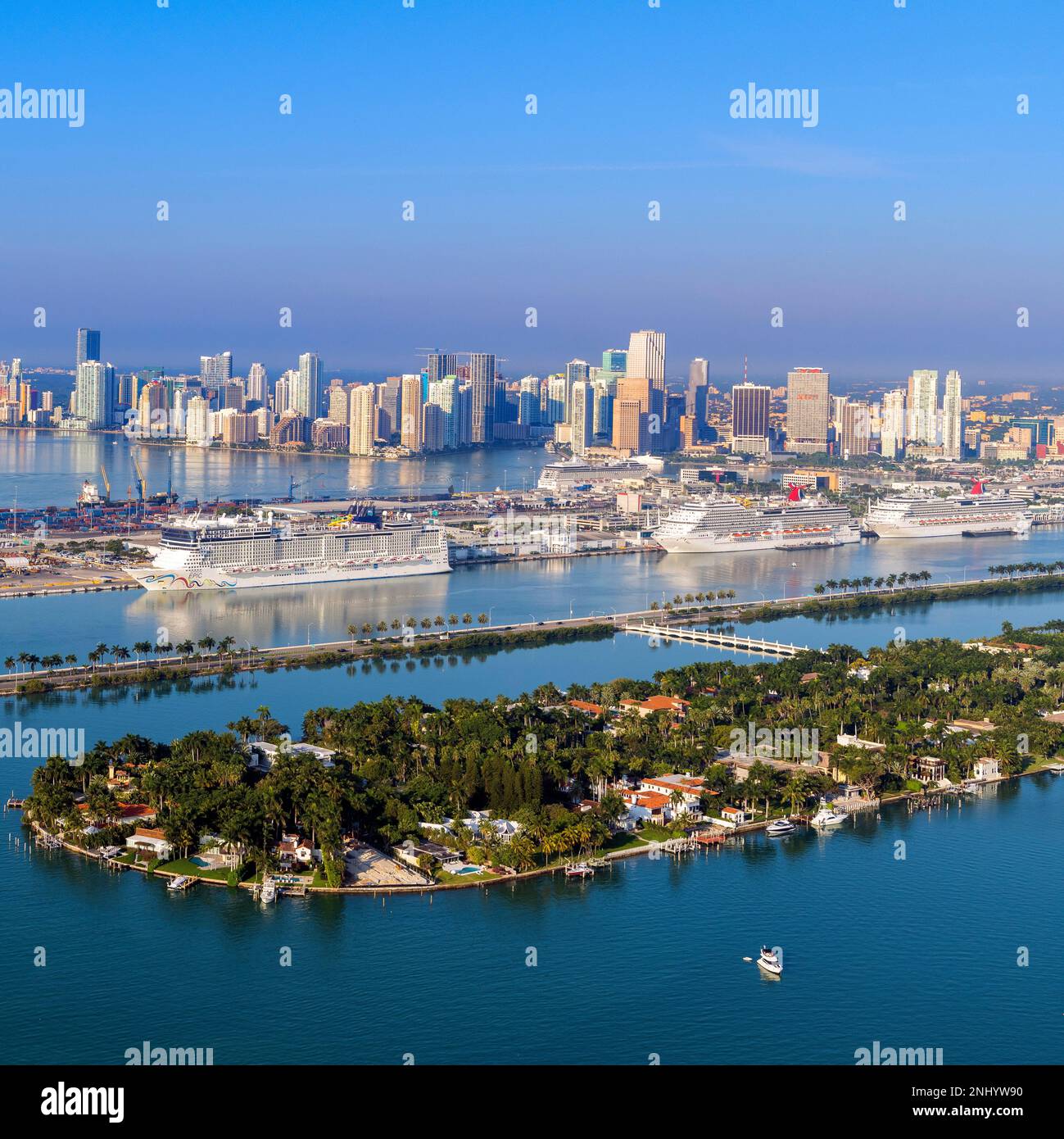 Port of Miami Aerial View of Cruise Ships,Miami Florida,USA Stock Photo ...