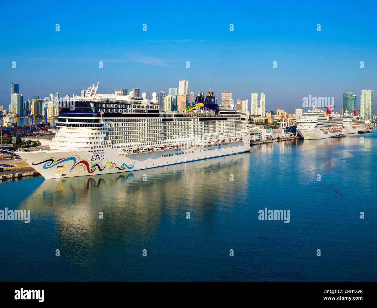 Port of Miami Aerial View of Cruise Ships,Miami Florida,USA Stock Photo ...