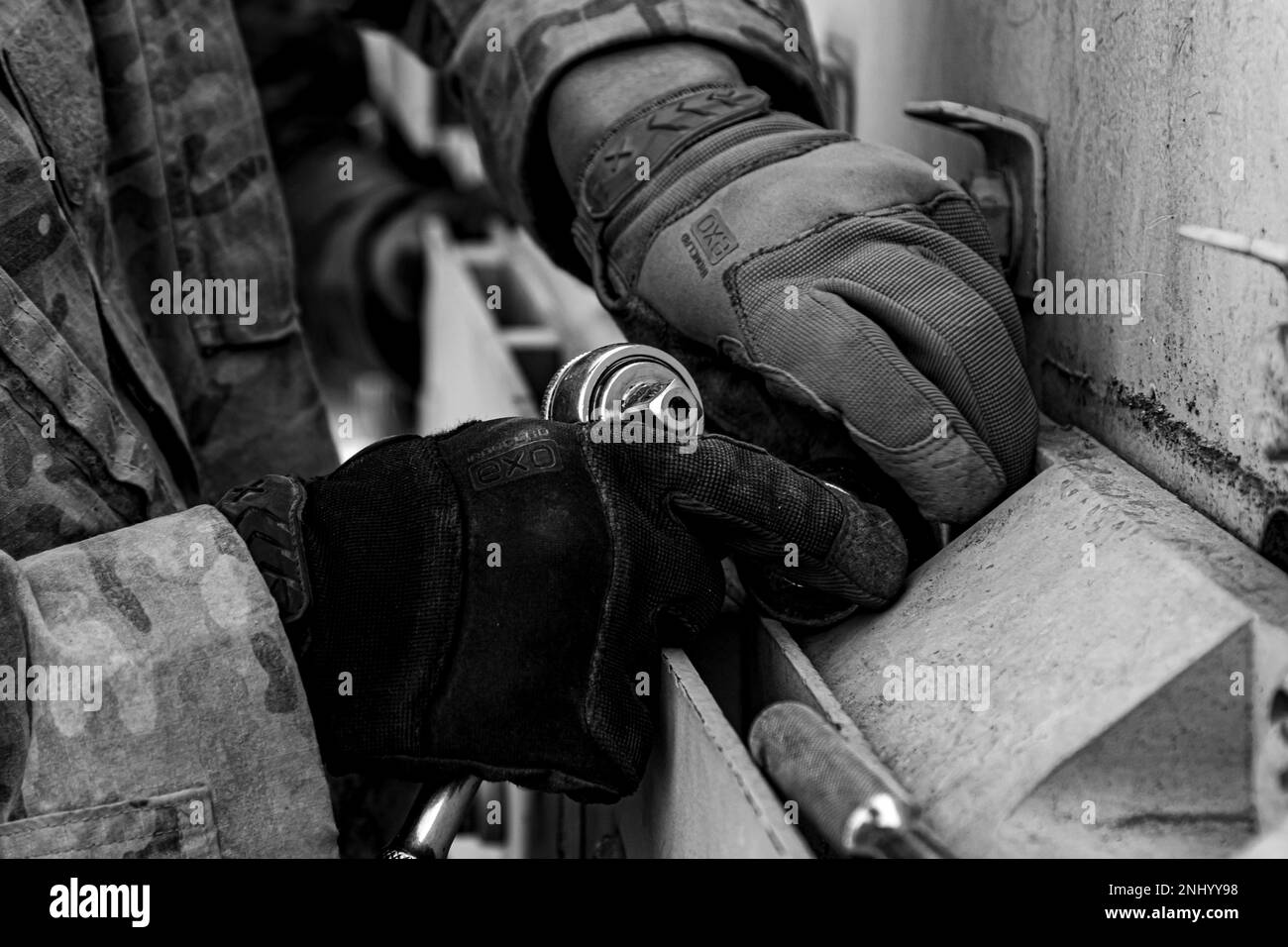 Armored vehicle maintenance Black and White Stock Photos & Images - Alamy