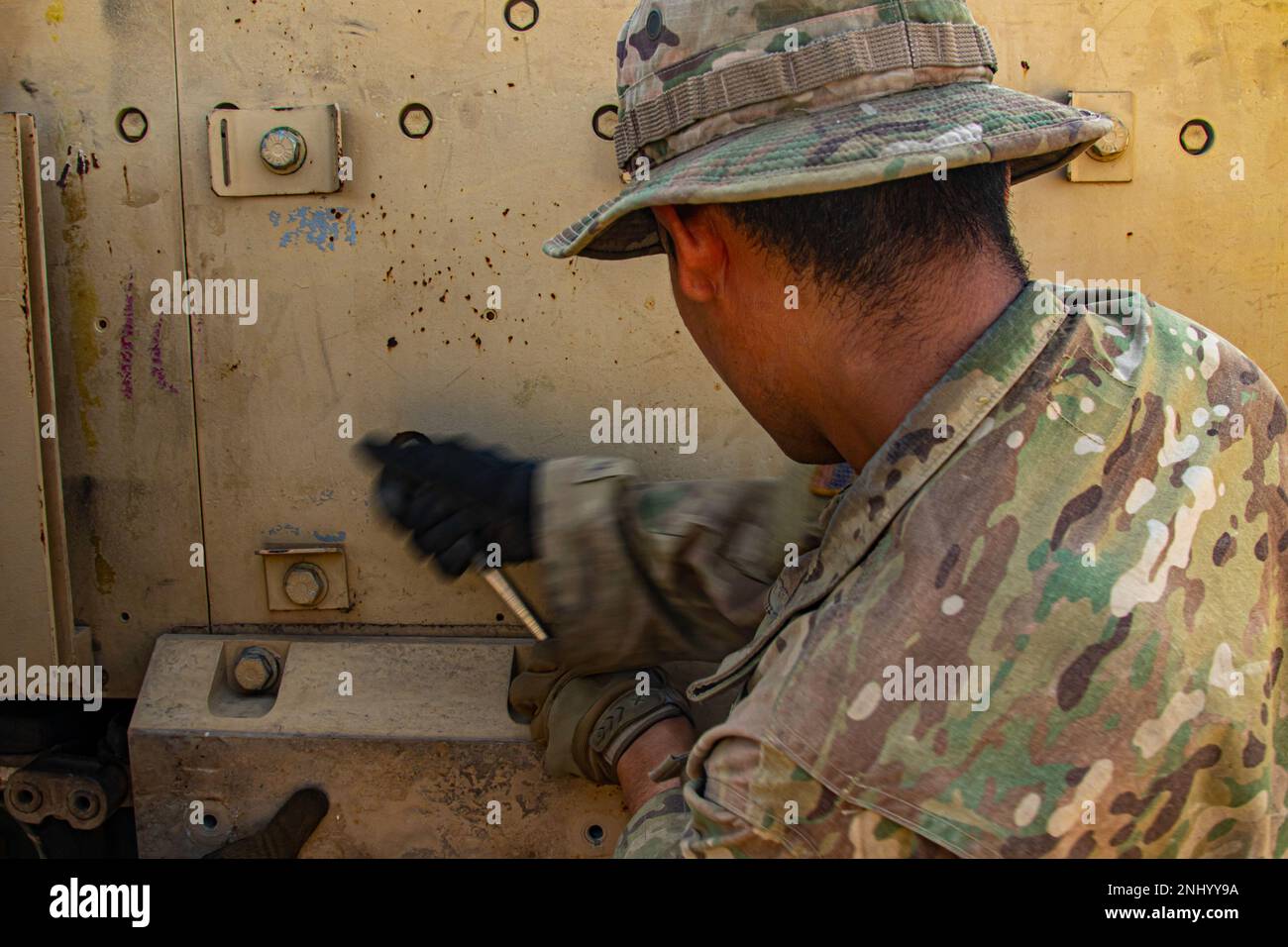 A Soldier with Headquarters and Headquarters Company, 1st Battalion ...