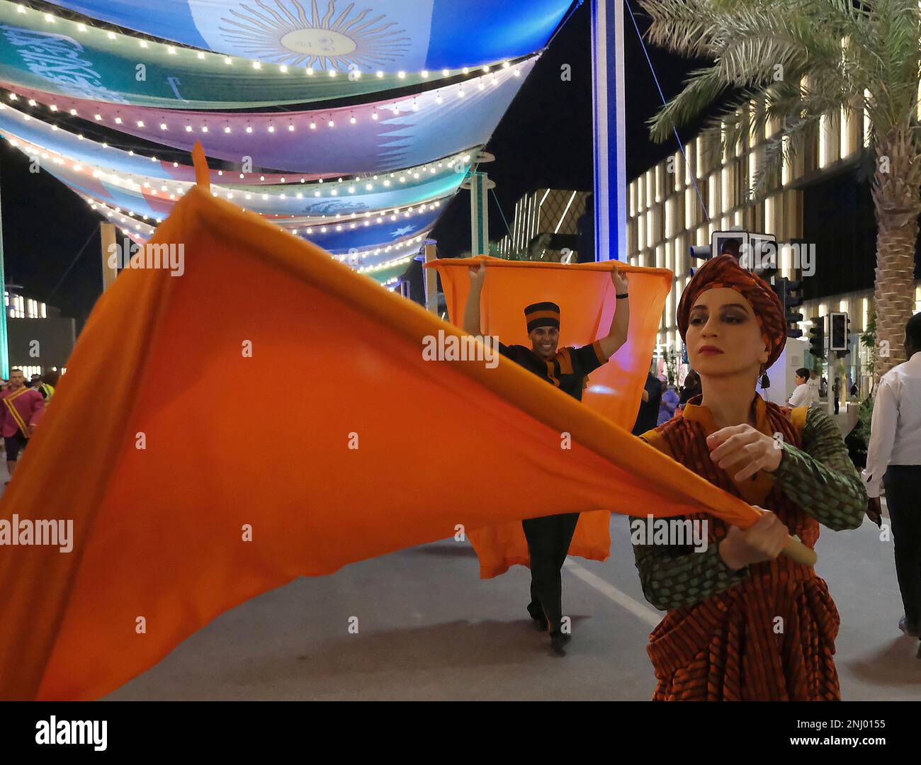A parade is held on Lusail street in Lusail, Qatar on November 5, 2022 ...