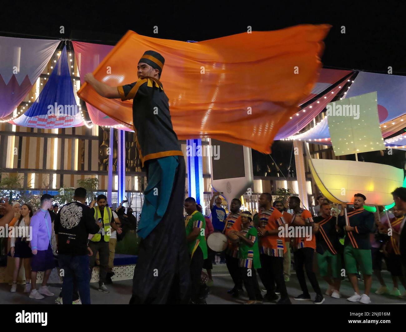 A parade is held on Lusail street in Lusail, Qatar on November 5, 2022 ...