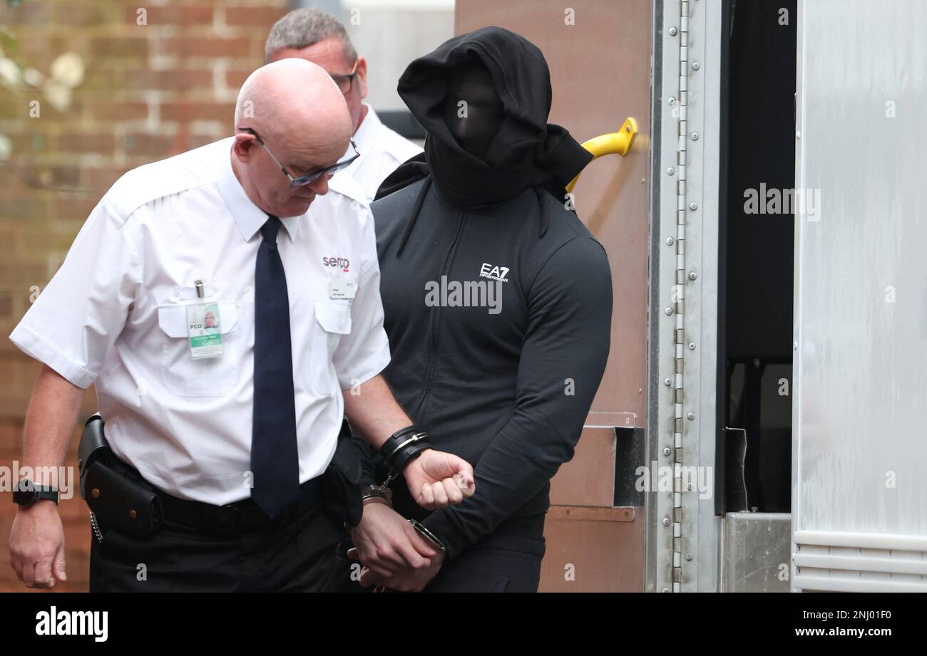 Lewes, UK. 22nd Feb, 2023. Pietro Addis arrives at Lewes Crown Court on ...