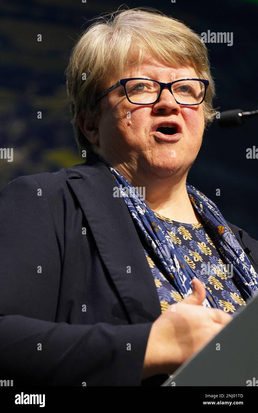 Environment Secretary Therese Coffey speaking during the National ...