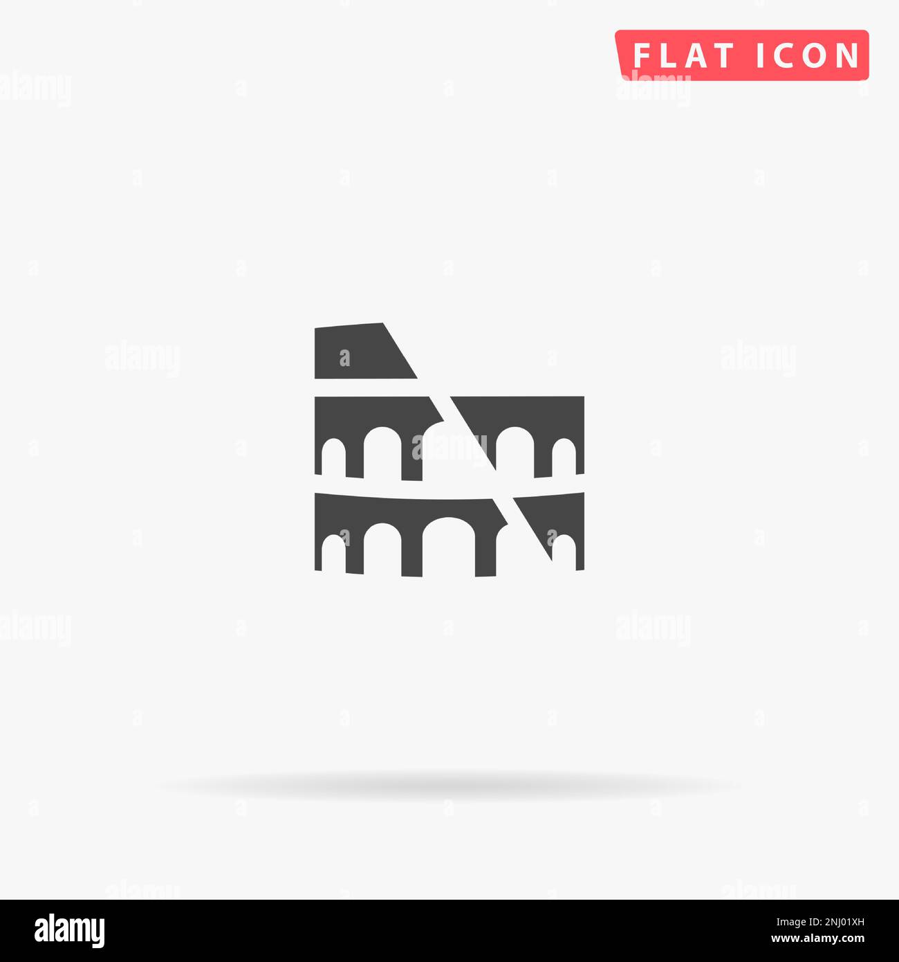 Colosseum flat vector icon. Hand drawn style design illustrations Stock Vector Image & Art - Alamy