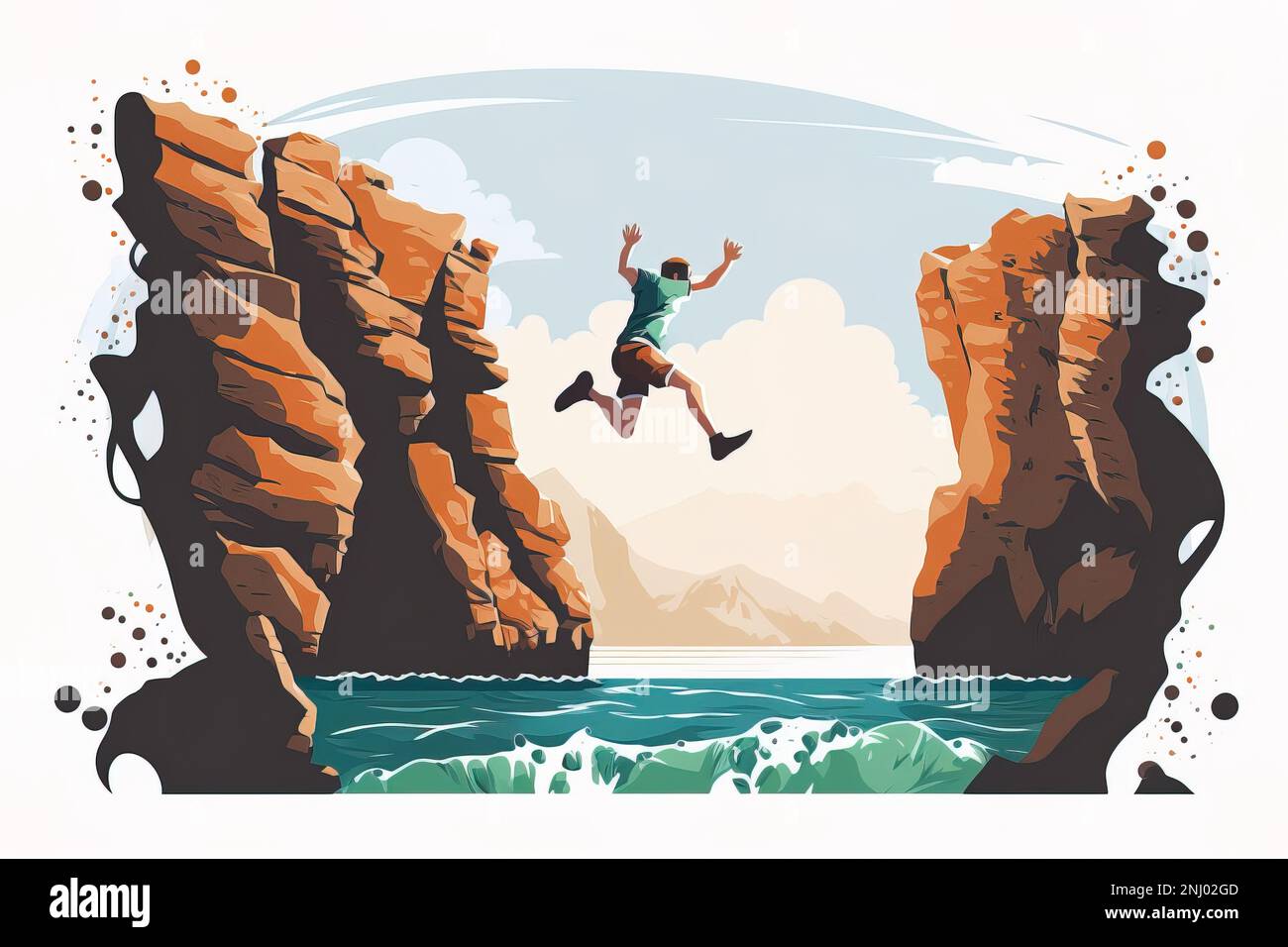 Jumping off a rock Cut Out Stock Images & Pictures - Alamy