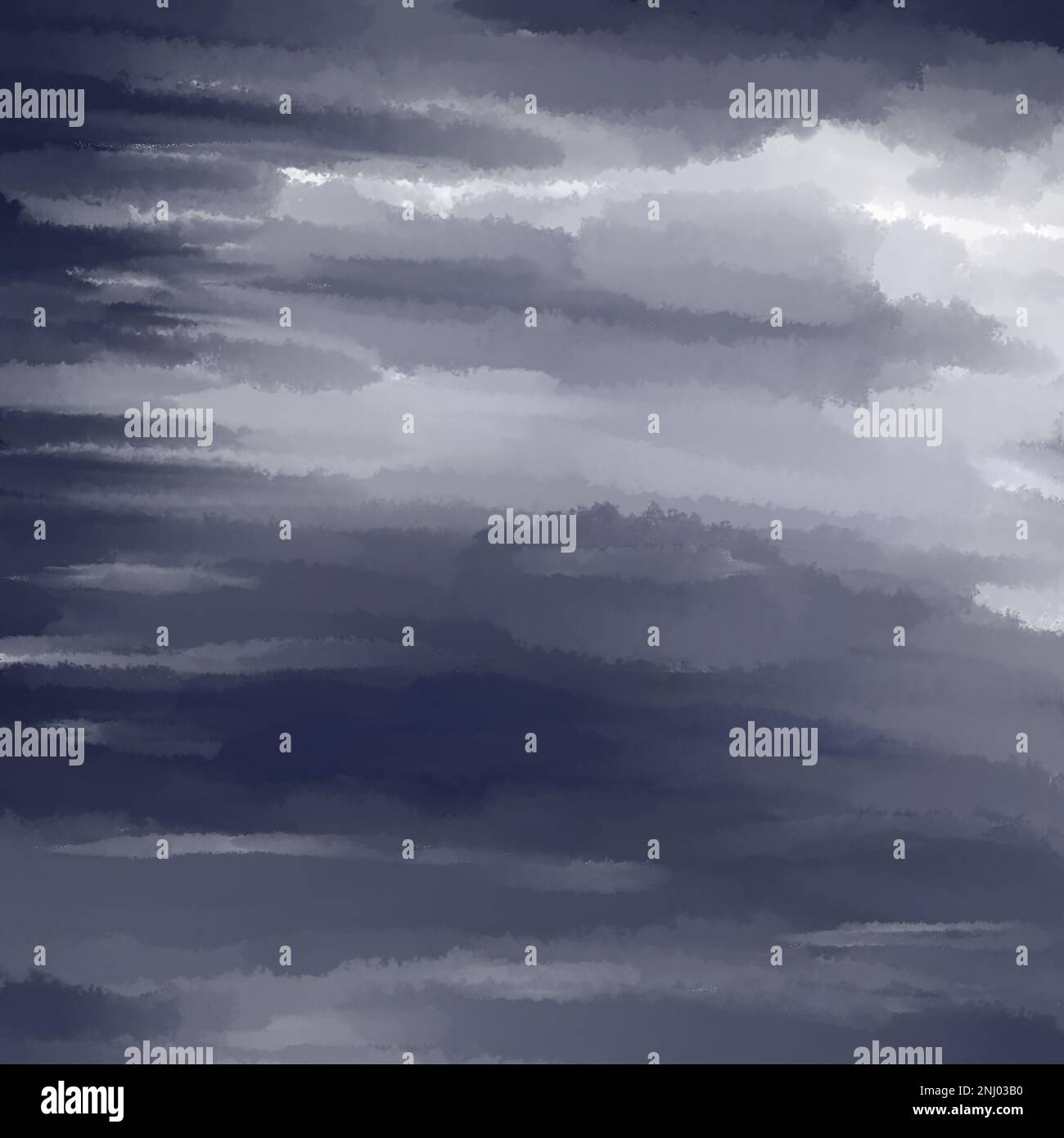 Dark sky watercolor background in blue colors. Dramatic autumn sky with ...