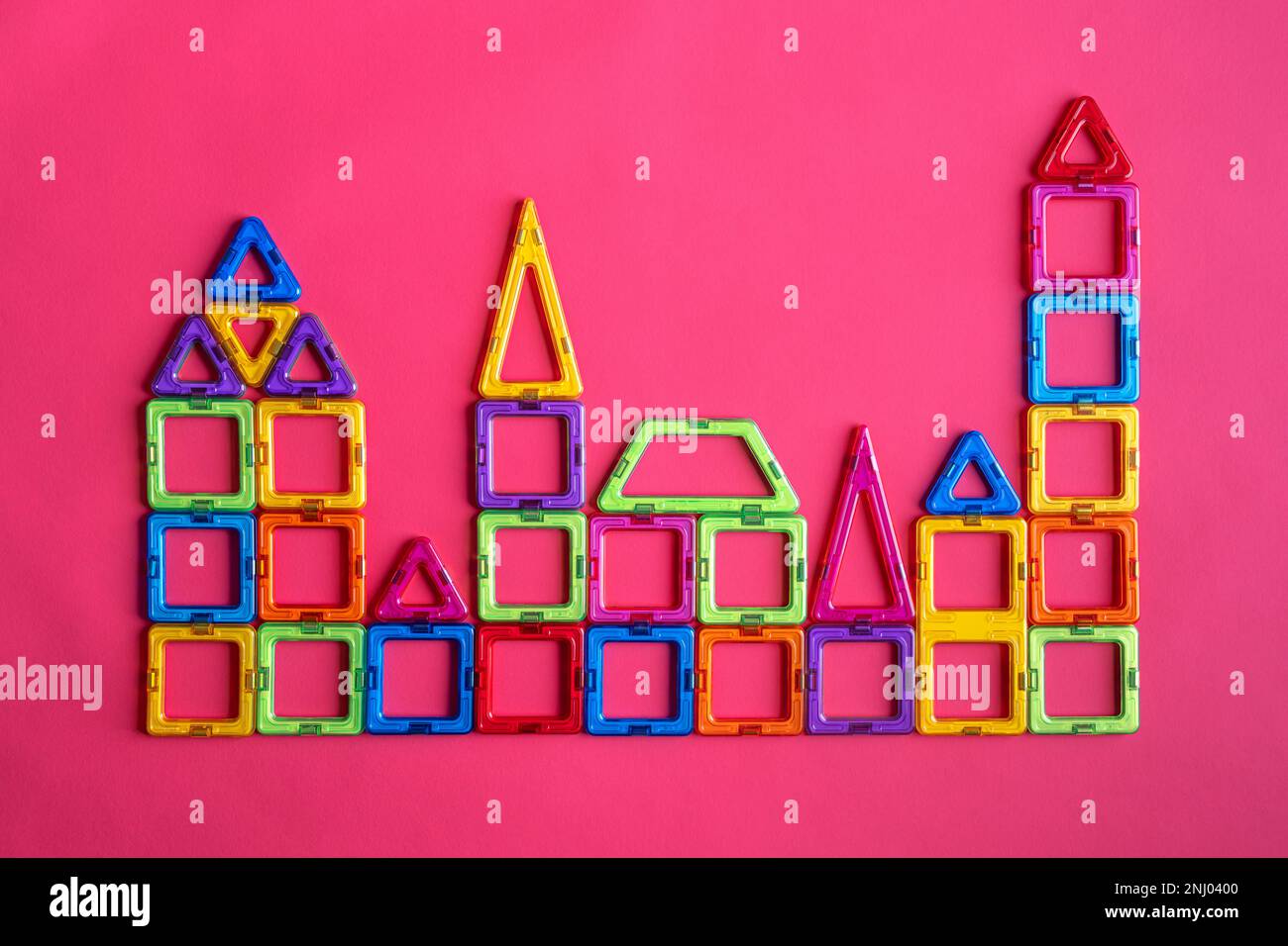 Model of the city from the magnetic constructor Stock Photo - Alamy