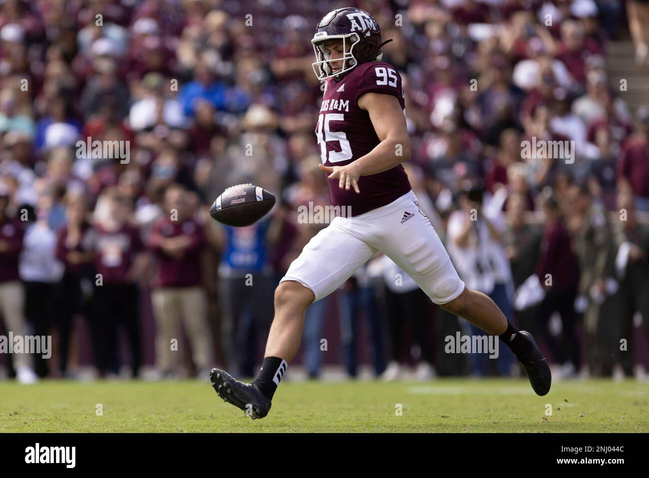 Texas A&M punter Nik Constantinou (95) punts the ball during the second ...