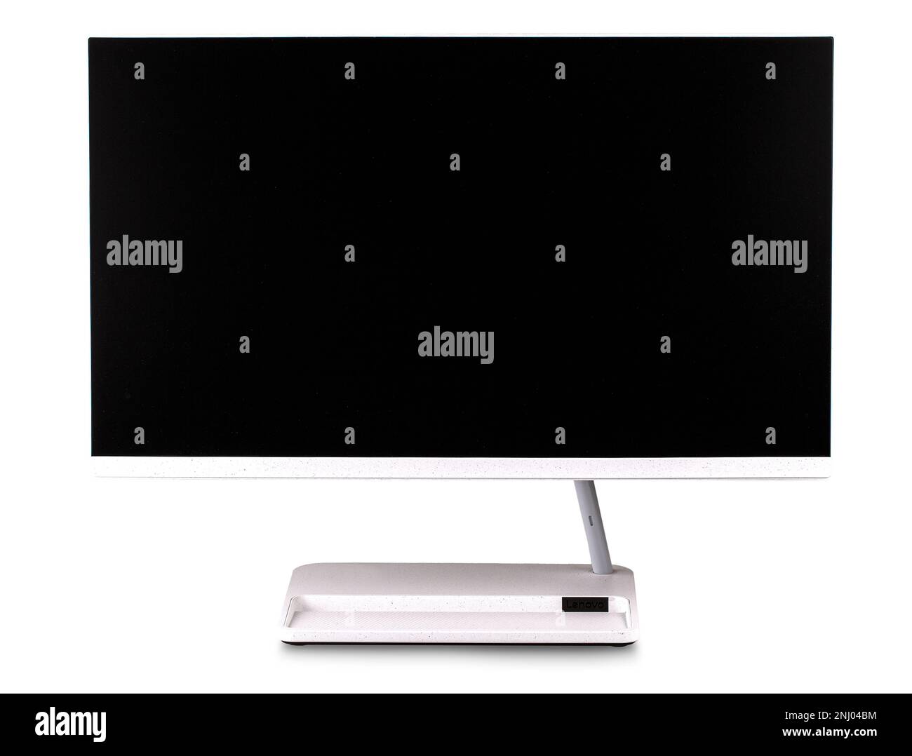 The Mono block computer monitor with blank screen isolated on white ...