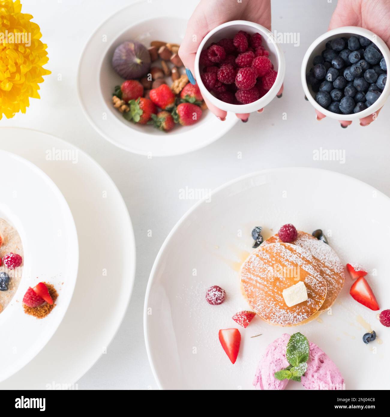 organic eco farming healthy breakfast Stock Photo - Alamy